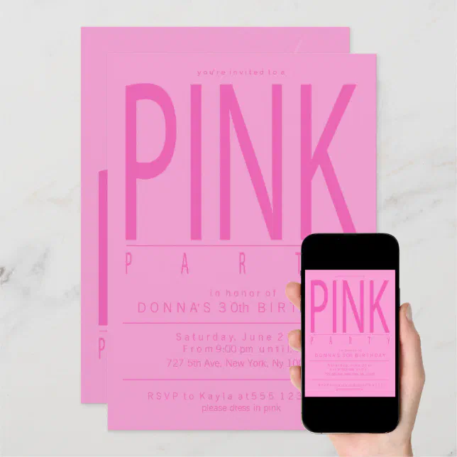 Pretty Pink Party Invitations | Zazzle