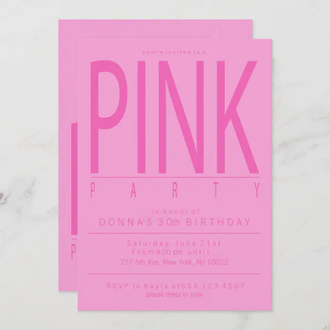 Pretty Pink Party Invitations | Zazzle