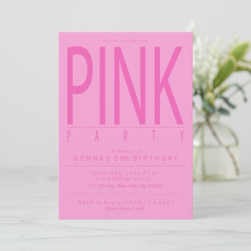 Pretty Pink Party Invitations | Zazzle