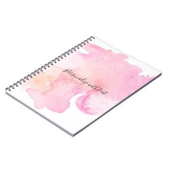 Pretty Pink Peach Watercolor Notebook | Zazzle