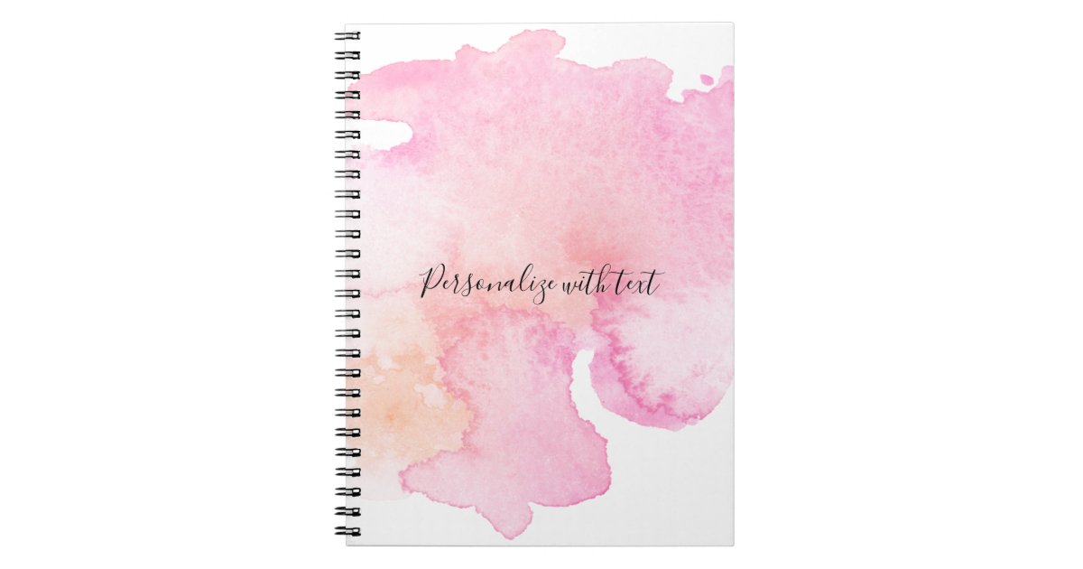 Pretty Pink Peach Watercolor Notebook | Zazzle
