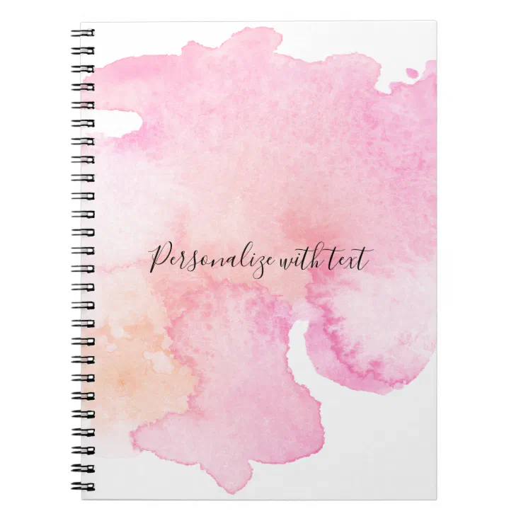 Pretty Pink Peach Watercolor Notebook | Zazzle