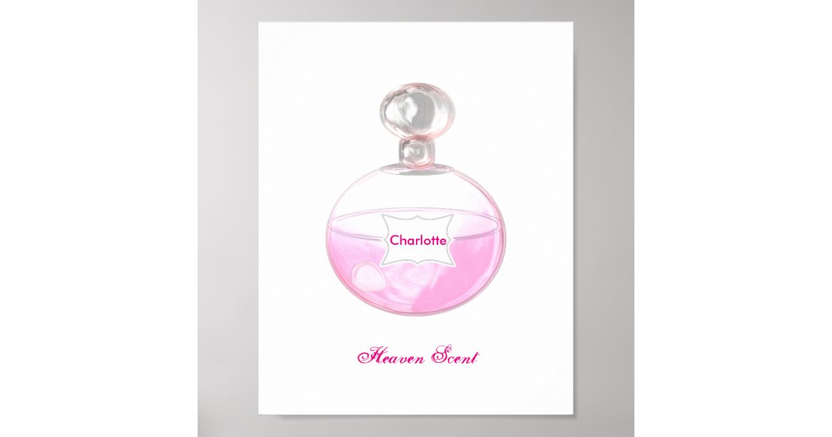 Pretty Pink Perfume Bottle Personalized Poster | Zazzle