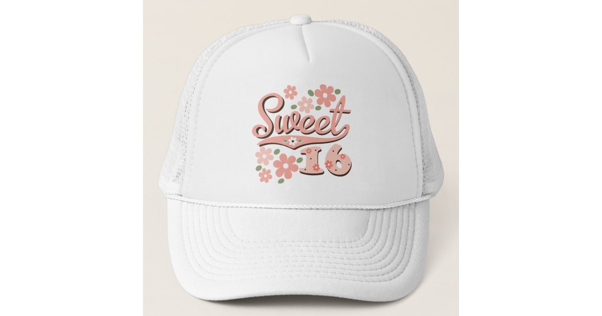 Pretty Pink Petal Sweet 16 Hat | Zazzle