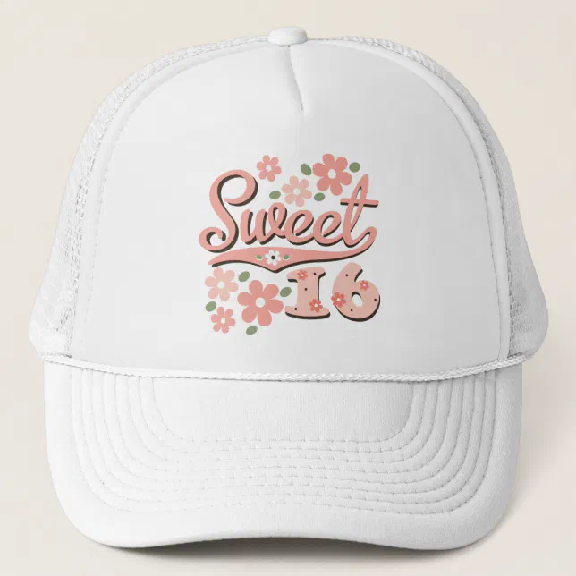 Pretty Pink Petal Sweet 16 Hat | Zazzle