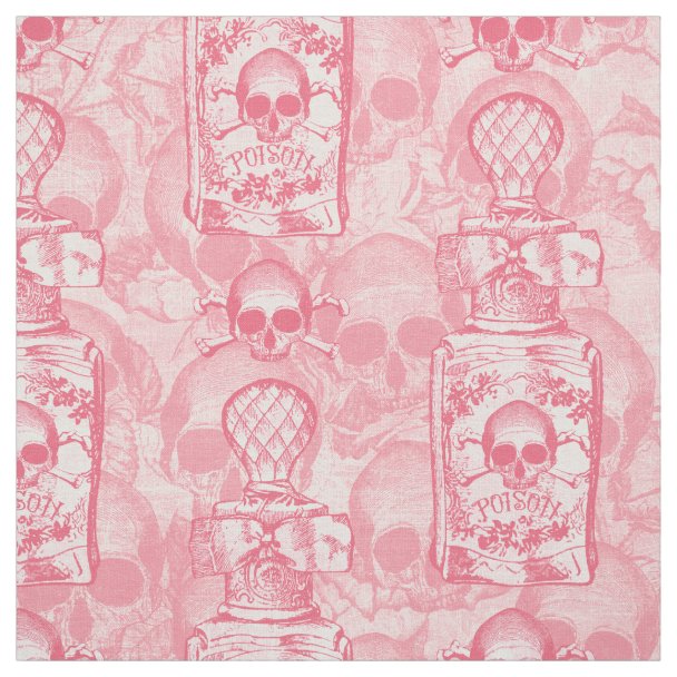 Gothic Pretty Poison Bottle Fabric | Zazzle