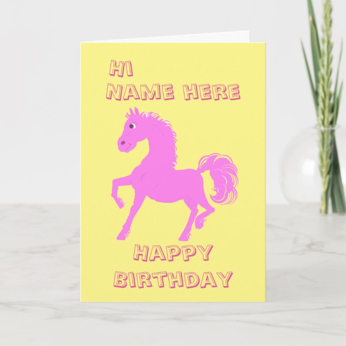 Pretty Pink Pony, Girls birthday Card | Zazzle.com