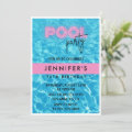 Pretty Pink Pool Party 76th birthday invitations | Zazzle