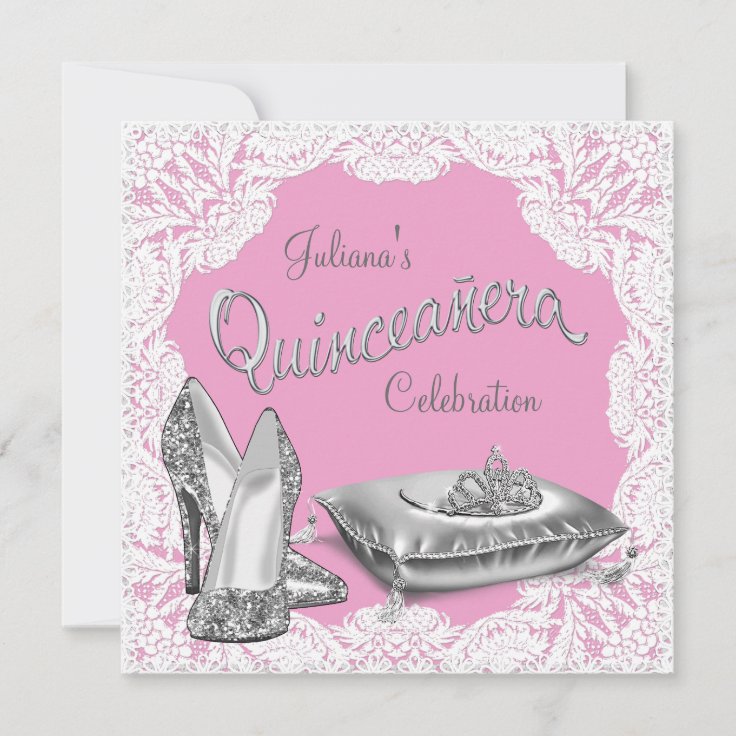 Pretty Pink Princess Quinceanera Invitation | Zazzle