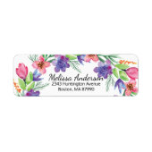 Pretty Pink & Purple Flowers Return Address Label | Zazzle