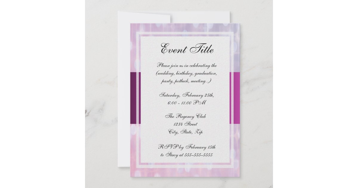 Pretty Pink Ribbon Invitation | Zazzle