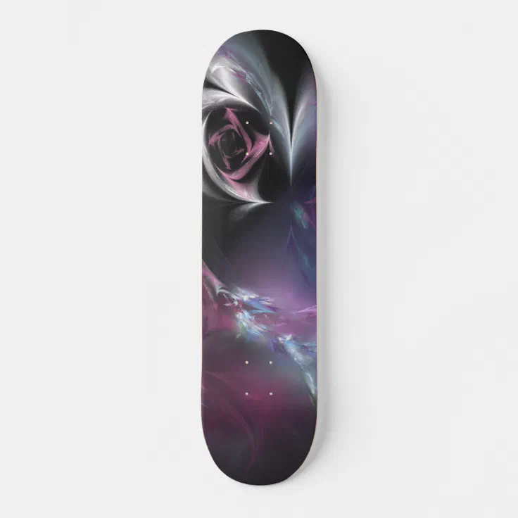 Pretty Pink Rose Fractal Skateboard Deck | Zazzle