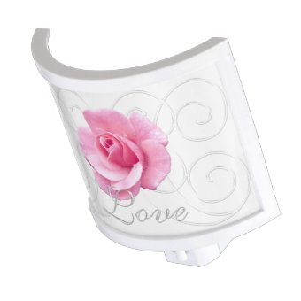 Pretty Pink Rose Night Light, Plug In Night Light | Zazzle