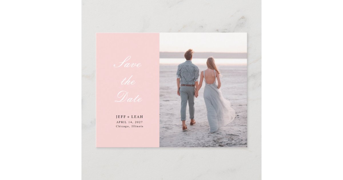 Pretty Pink Save The Date Postcard | Zazzle