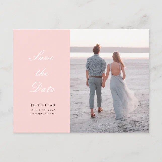 Pretty Pink Save The Date Postcard | Zazzle