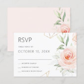 Pretty Pink Shades of Blush Geometric Wedding RSVP Card | Zazzle