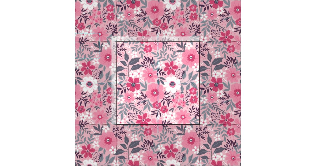 Pretty Pink Spring Floral Fabric | Zazzle
