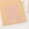 Pretty Pink Swirls Trendy Initials Alphabet Letter Sticker | Zazzle