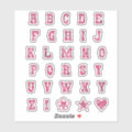 Pretty Pink Swirls Trendy Initials Alphabet Letter Sticker | Zazzle
