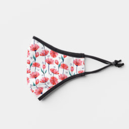 Pretty Pink Tulip Flowers Personalized Custom Text Premium Face Mask ...