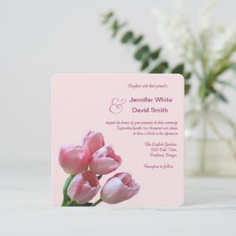 Pretty Pink Tulip Wedding Invitation | Zazzle