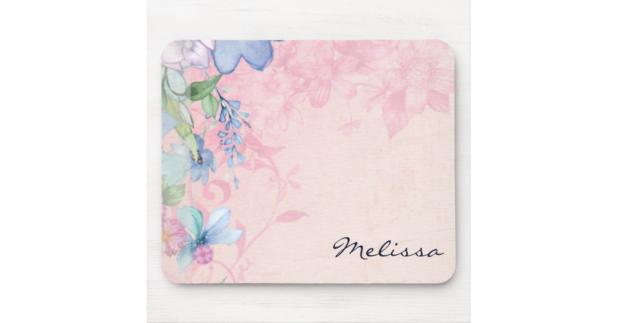 Pretty Pink Wildflowers Mouse Pad | Zazzle