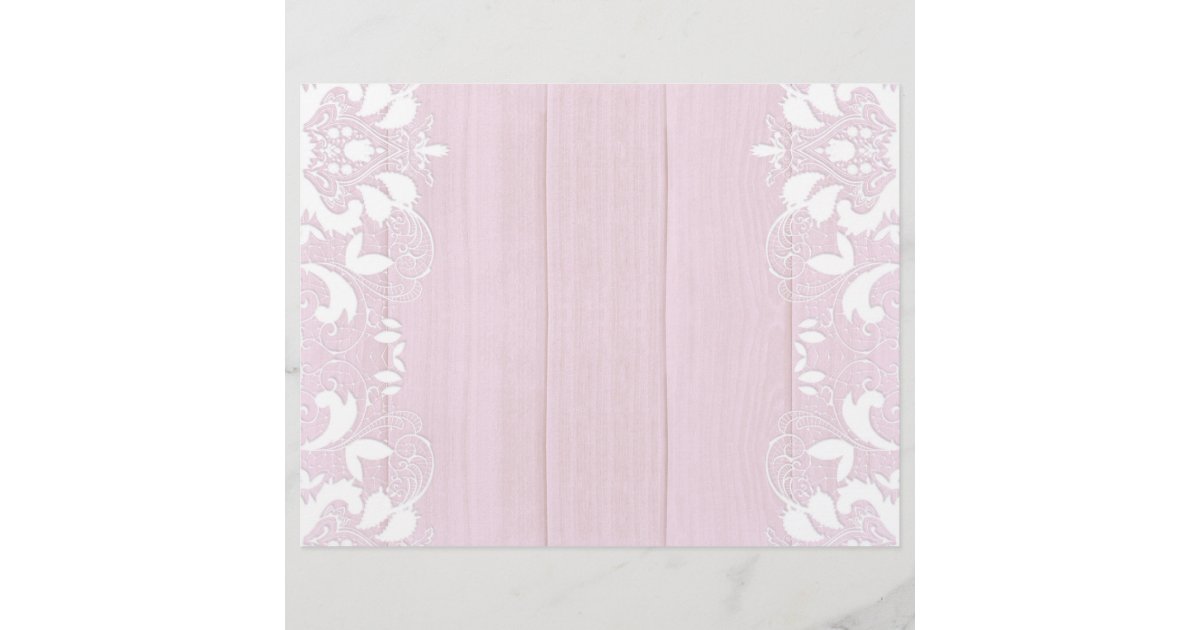Pretty Pink Wood with Lace Borders Scrapbook Paper | Zazzle