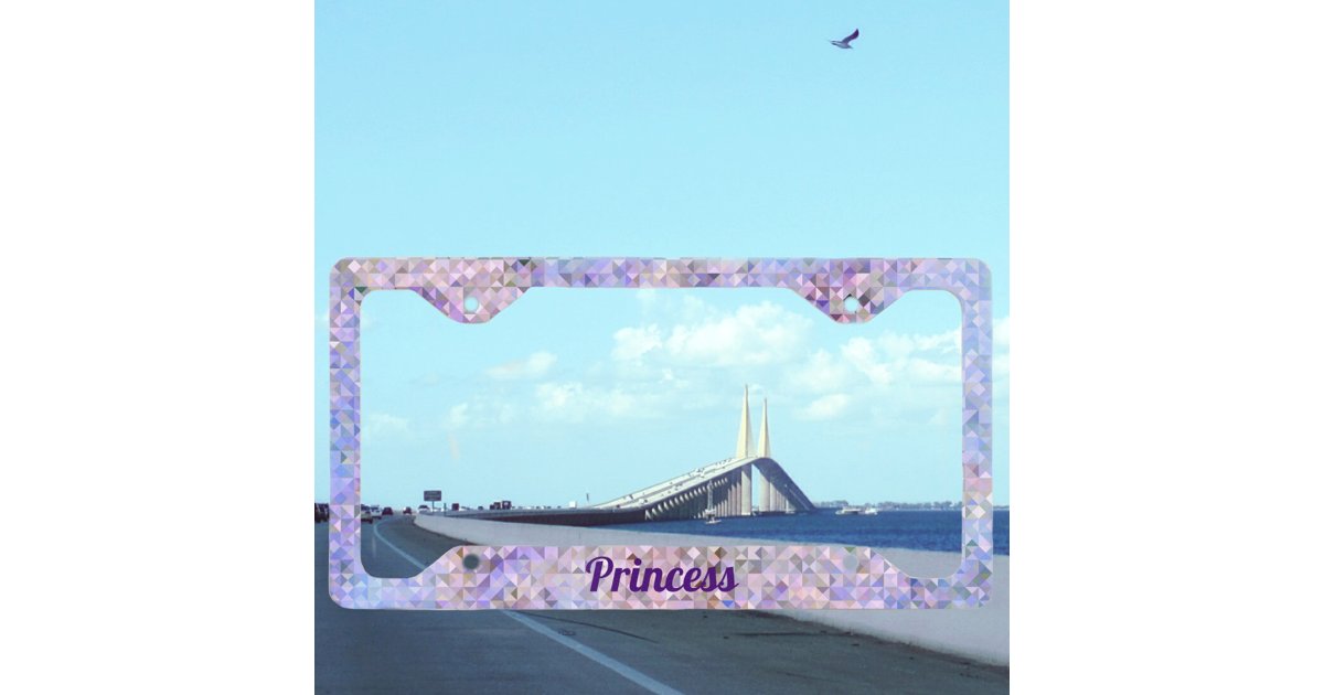 Pretty Pixelated Pastels Customizable License Plate Frame | Zazzle