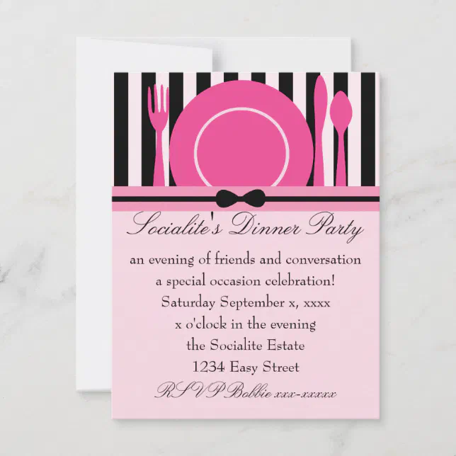 Pretty Place Setting Invitation | Zazzle