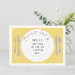 Pretty plate dinner party invitation | Zazzle
