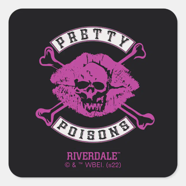 Pretty Poisons Logo Square Sticker | Zazzle