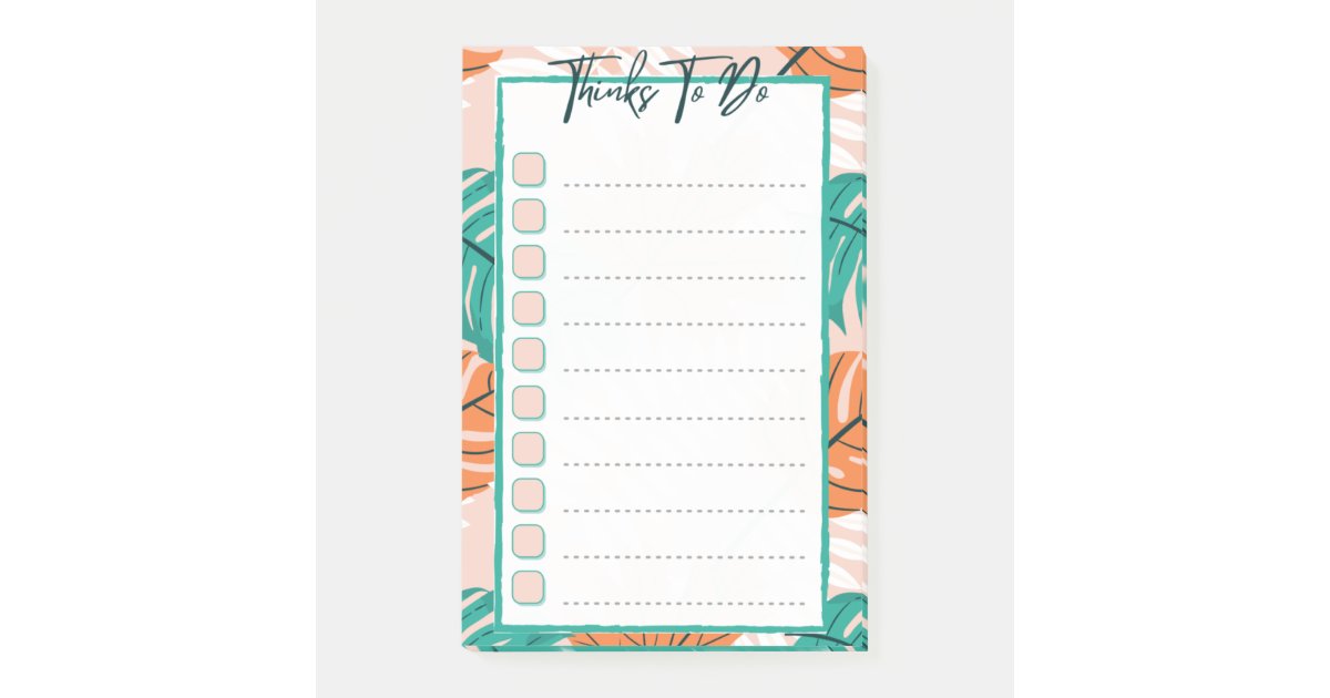 Pretty Post-it® Thinks To Do Colorful Flowers Post-it Notes | Zazzle