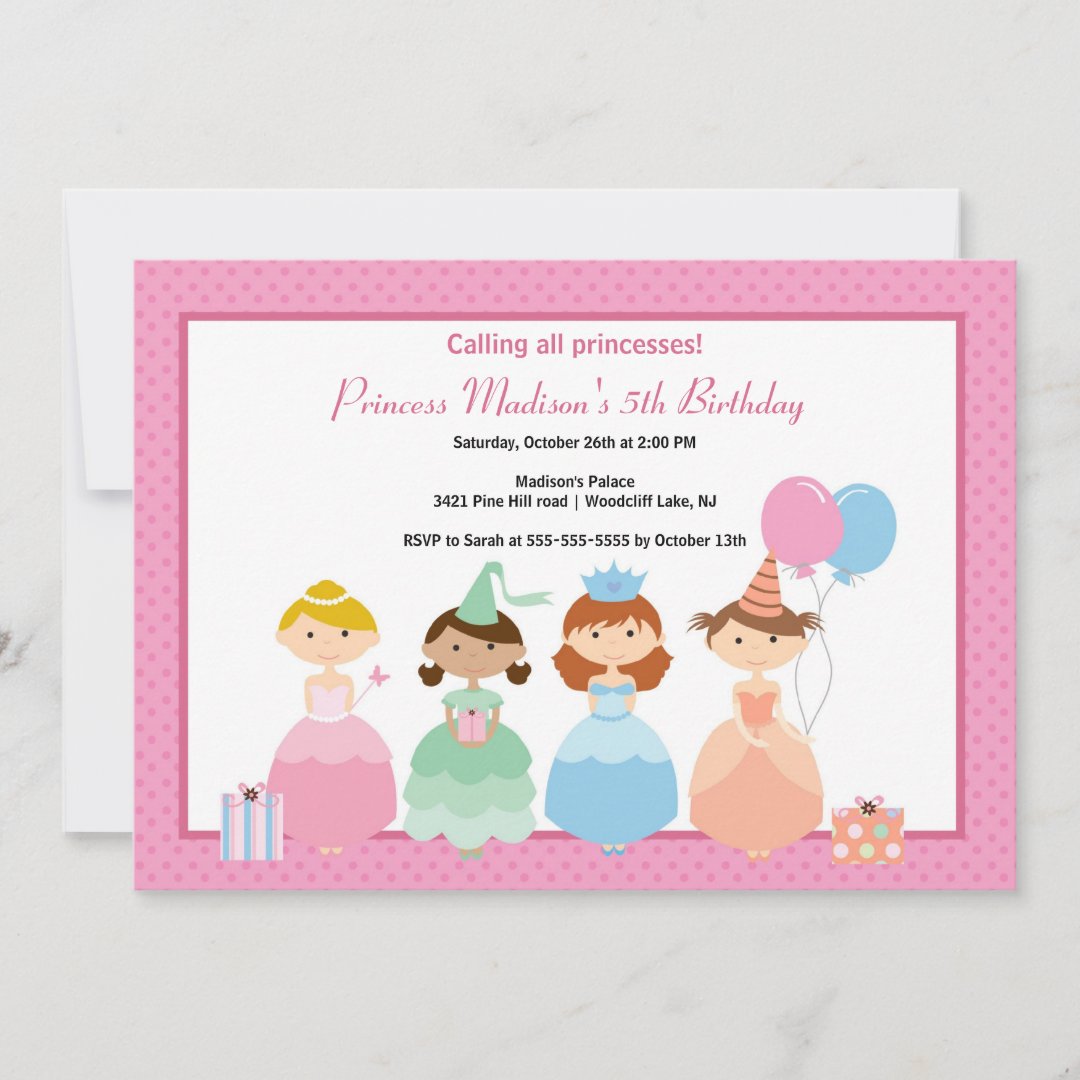 Pretty Princess Birthday Party Invitation | Zazzle
