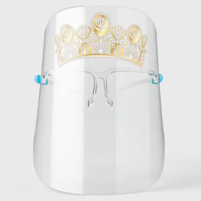 Pretty Princess Girly Golden Crown Face Shield | Zazzle