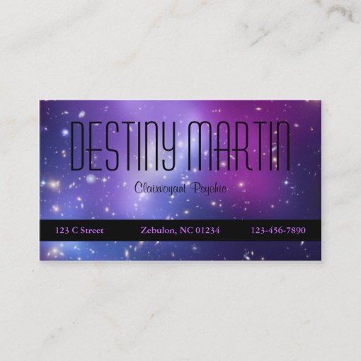 Pretty Purple Cosmic Metaphysical Business Card | Zazzle