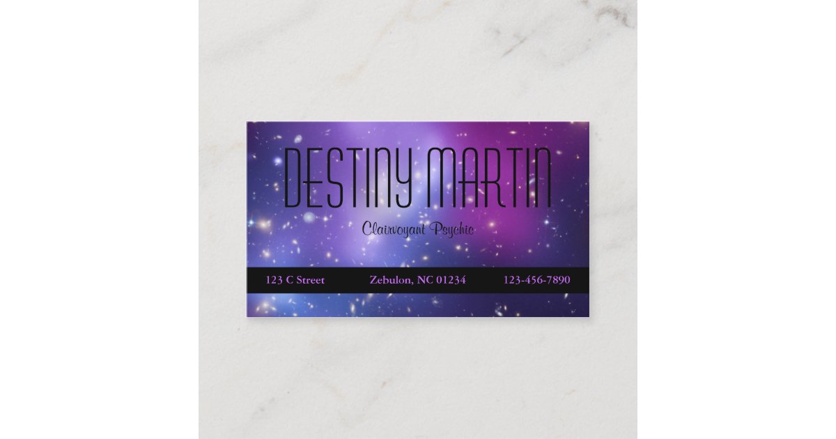 Pretty Purple Cosmic Metaphysical Business Card | Zazzle.com