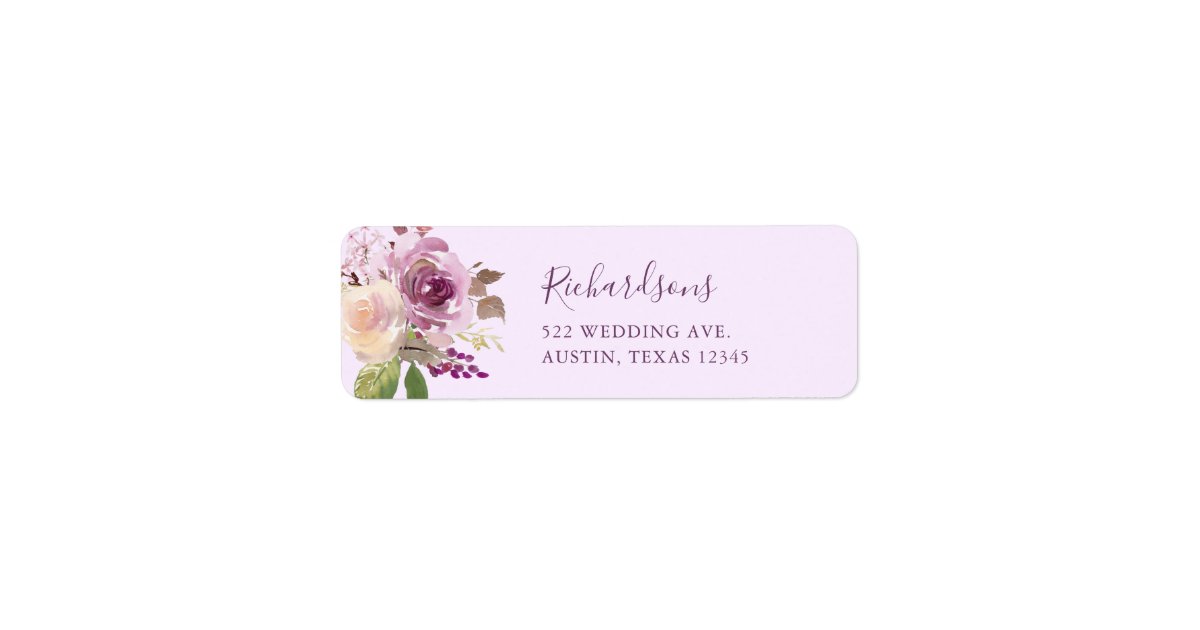 Pretty Purple Flowers Label | Zazzle