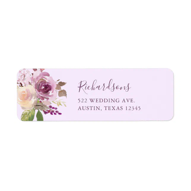 Pretty Purple Flowers Label | Zazzle