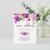 Pretty Purple Flowers | New Address Announcement Postcard | Zazzle