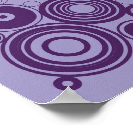 Pretty Purple Green Hearts and Circles Pattern Poster | Zazzle
