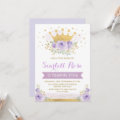 Pretty Purple Lilac Princess Gold Crown Birthday Invitation | Zazzle