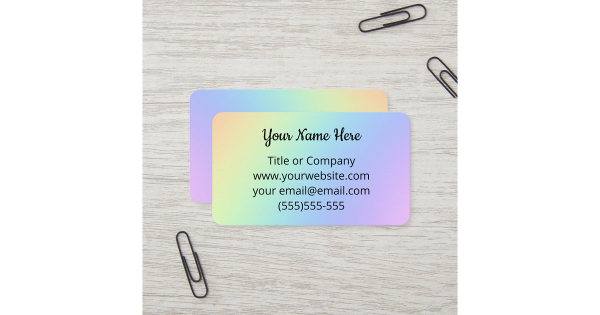 Pretty Rainbow Gradient Business Cards | Zazzle