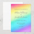 Pretty Rainbow Gradient Colorful LGBTQ Wedding Invitation | Zazzle