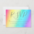 Pretty Rainbow Gradient Colorful LGBTQ Wedding RSVP Card | Zazzle