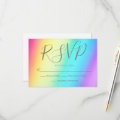 Pretty Rainbow Gradient Colorful LGBTQ Wedding RSVP Card | Zazzle