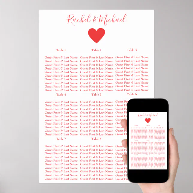 Pretty red and white poster | Zazzle