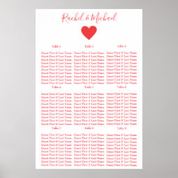 Pretty red and white poster | Zazzle