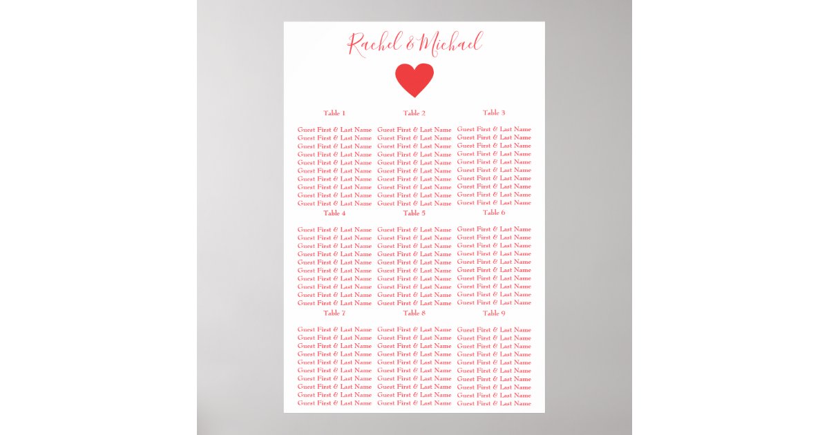 Pretty red and white poster | Zazzle