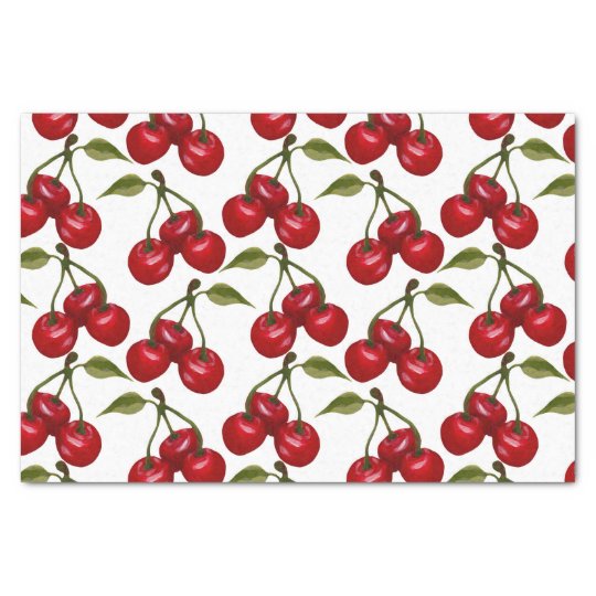 Pretty Red Cherry Watercolor Tissue Paper | Zazzle.com