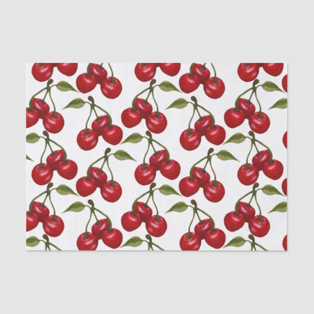Pretty Red Cherry Watercolor Tissue Paper | Zazzle